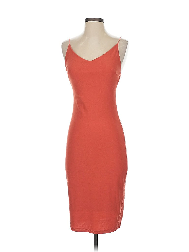Mind Code Solid Orange Cocktail Dress Size S - 43% off | ThredUp