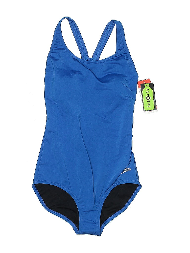 Speedo Solid Blue One Piece Swimsuit Size 8 - 45% off | ThredUp