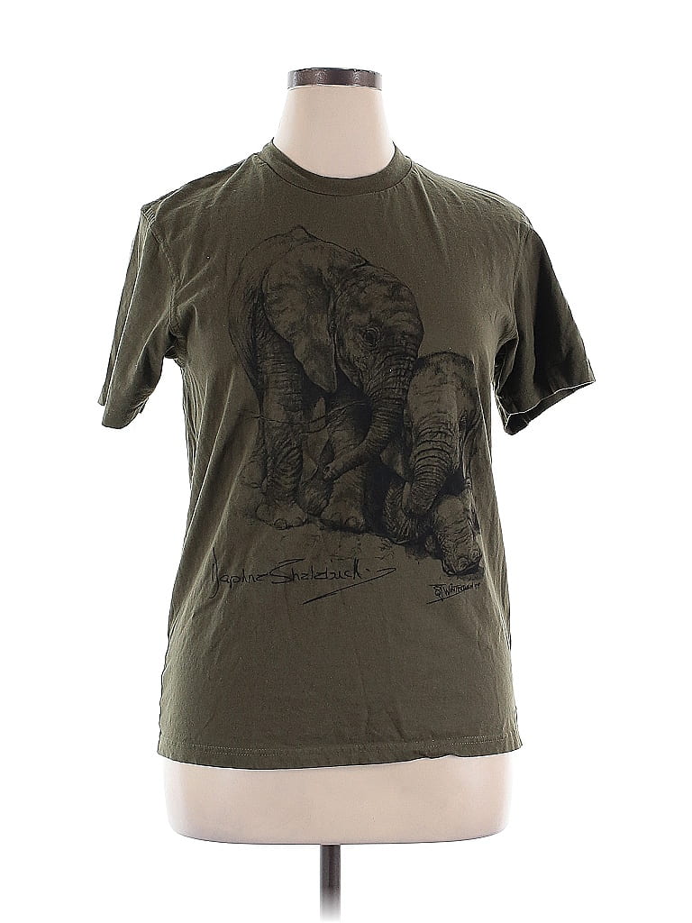 One Way 100% Cotton Print Green Short Sleeve T-Shirt Size XL - 67% off ...