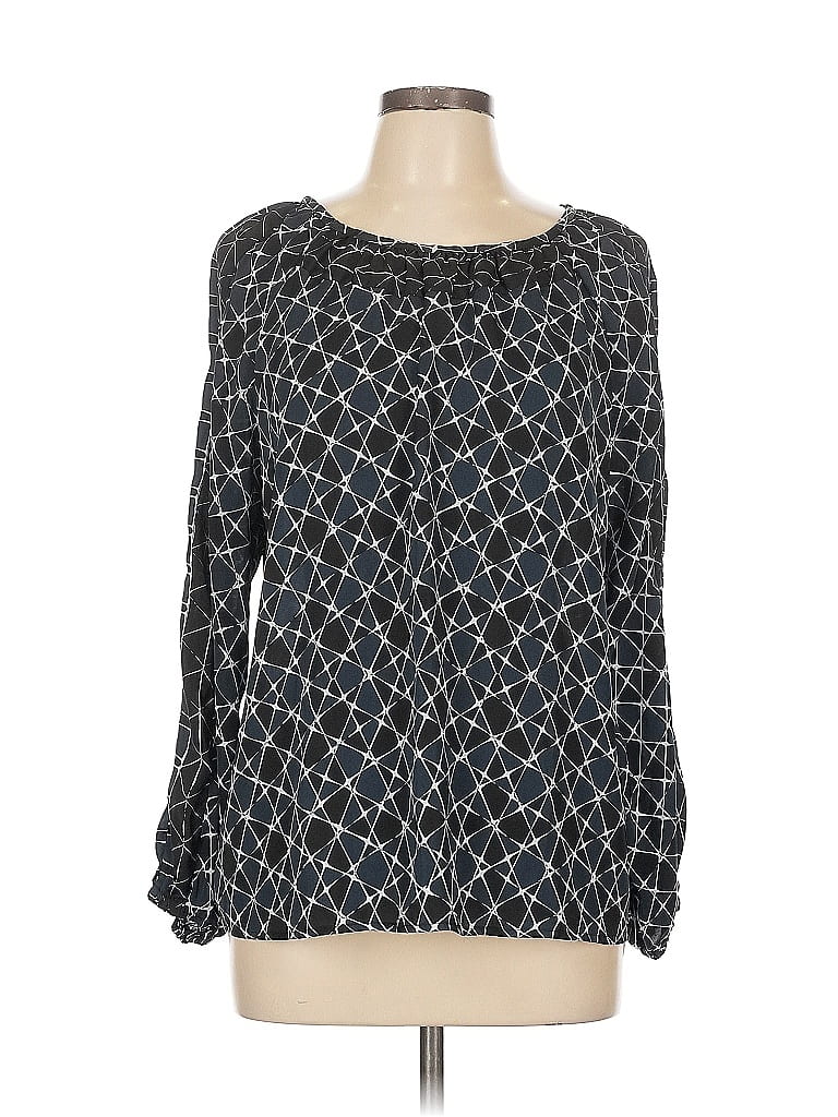 Liverpool Los Angeles 100% Polyester Black Long Sleeve Blouse Size L ...