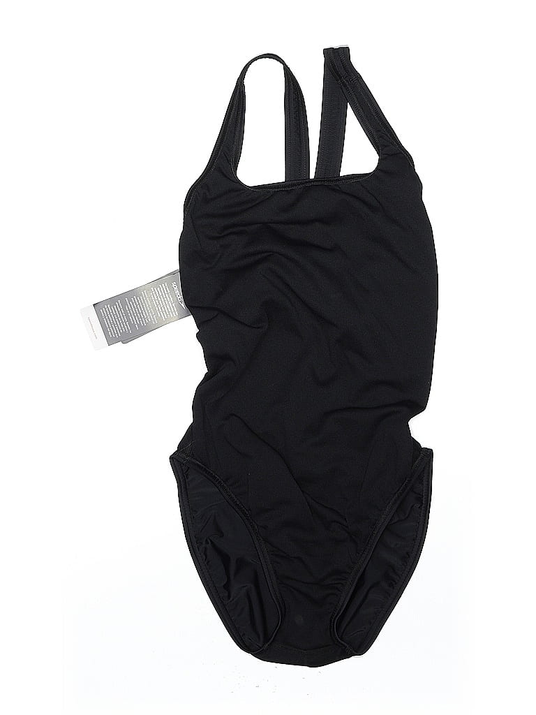 Speedo Solid Black One Piece Swimsuit Size 10 - 33% off | ThredUp