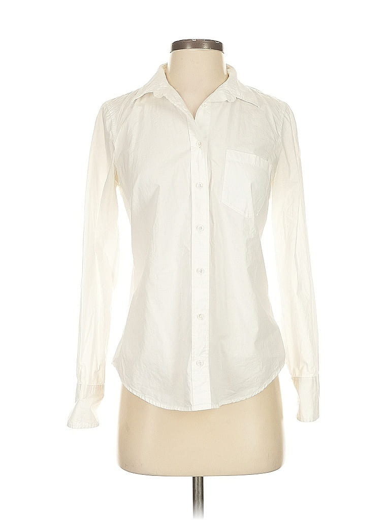 J.Crew 100% Cotton Ivory Long Sleeve Button-Down Shirt Size 2 - 71% off | ThredUp