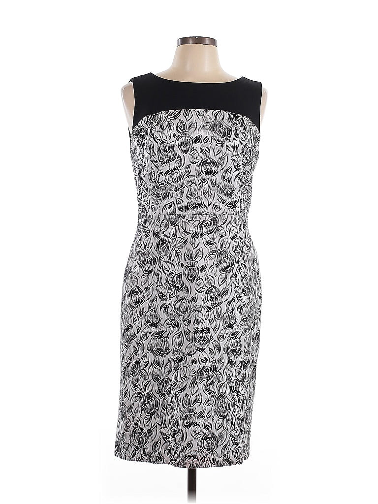 Classiques Entier Graphic Gray Cocktail Dress Size 12 - 83% off | ThredUp