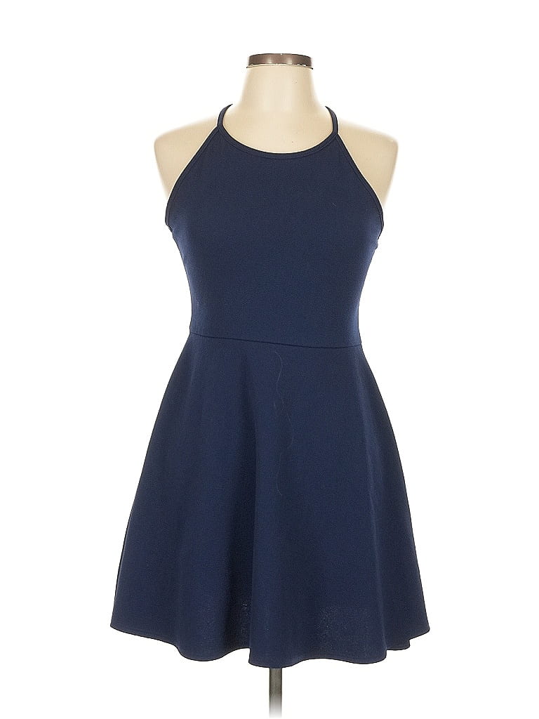 Olivia Rae Solid Blue Cocktail Dress Size L - 56% off | ThredUp