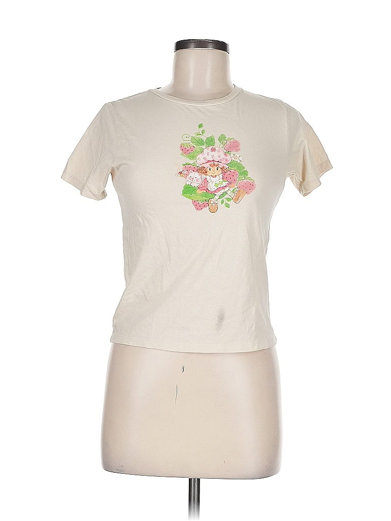 Strawberry Shortcake 100% Cotton Floral Ivory Short Sleeve T-Shirt Size M - 15% off | ThredUp