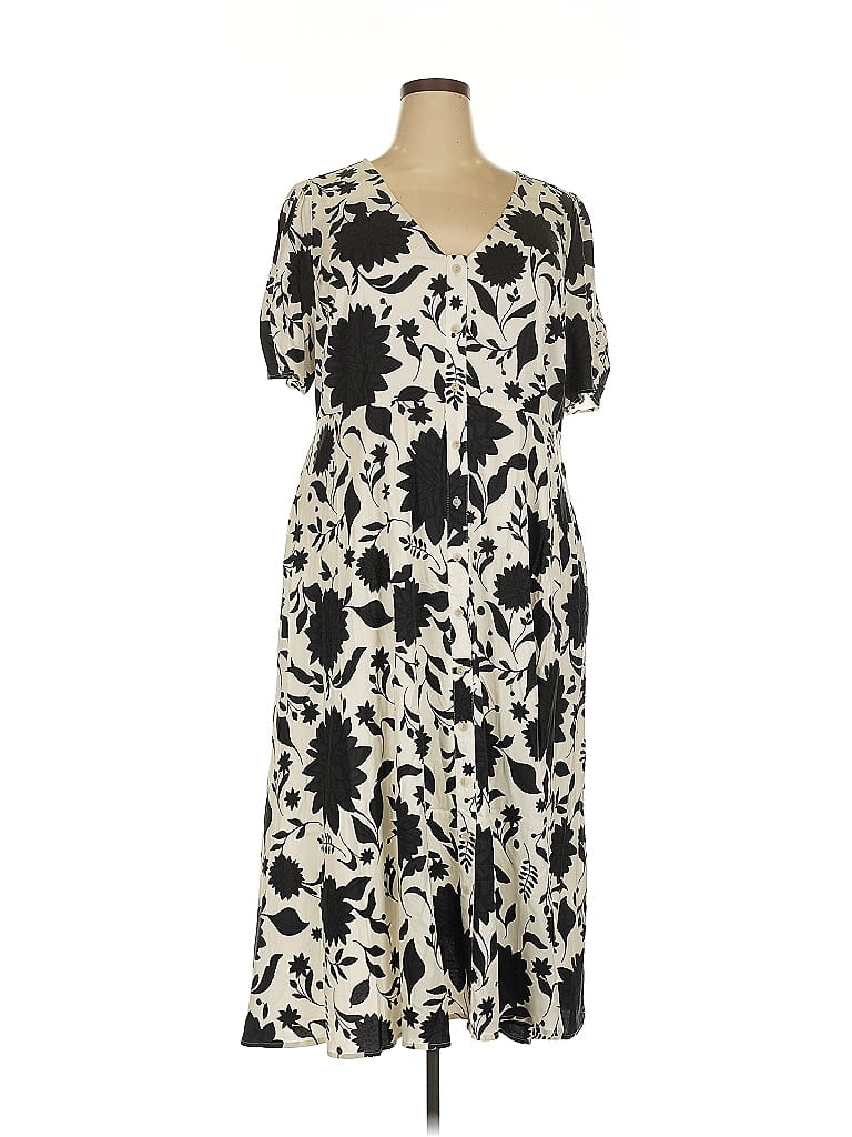 Ava & Viv Print Ivory Casual Dress Size 2X - 23% off | ThredUp