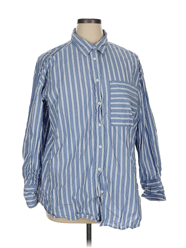 Banana Republic 100% Cotton Stripes Blue Long Sleeve Button-Down Shirt Size XL - 80% off | ThredUp