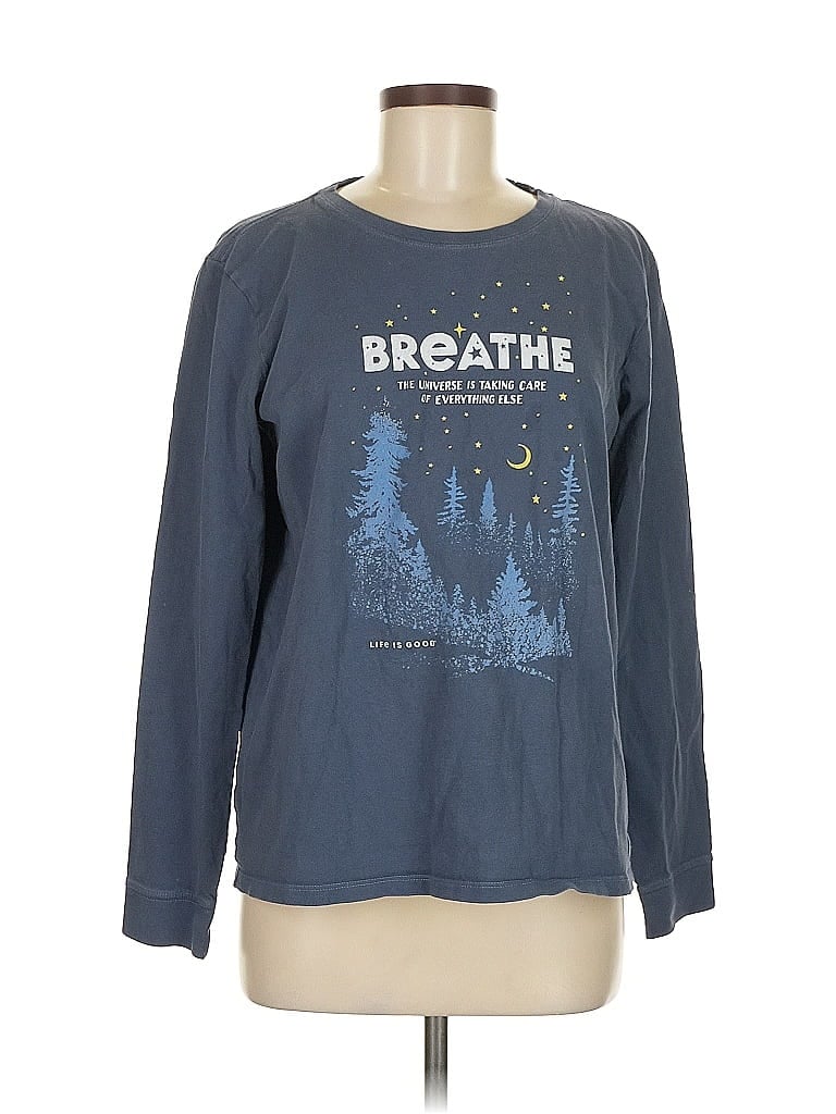Life Is Good 100% Cotton Blue Long Sleeve T-Shirt Size L - 25% off ...