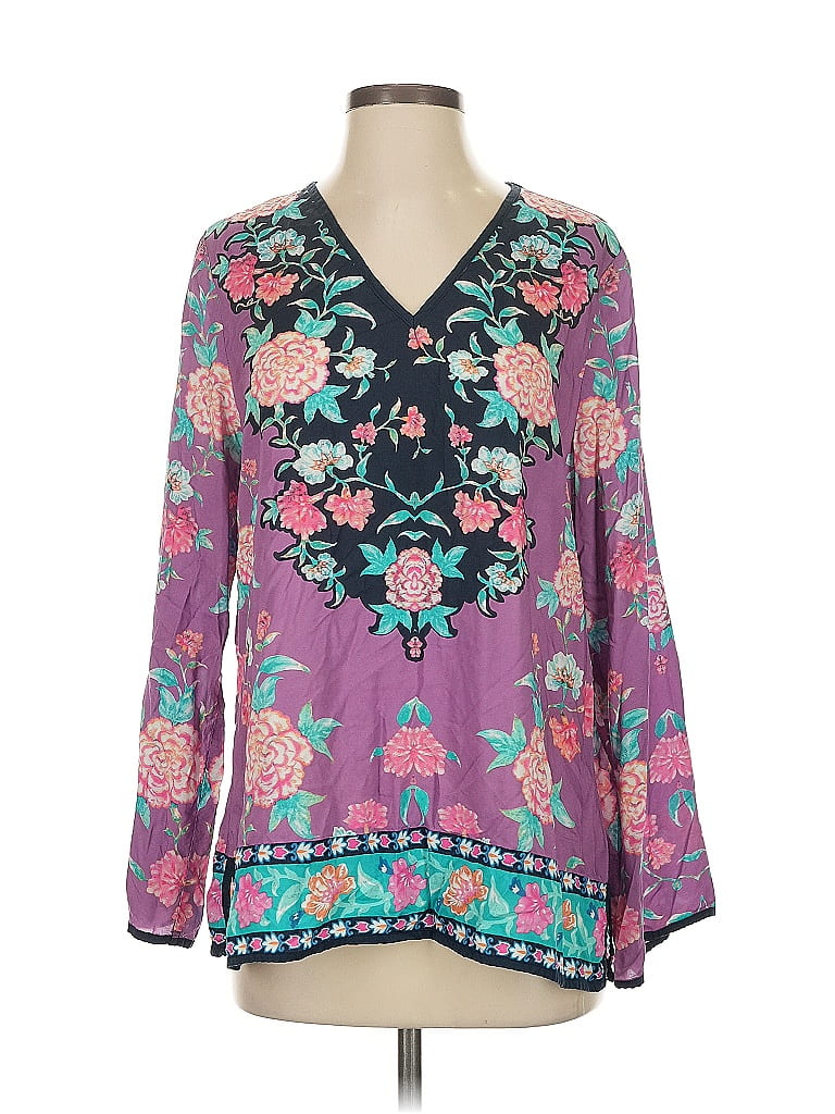 Tolani 100% Modal Purple Long Sleeve Blouse Size S - 76% off | ThredUp