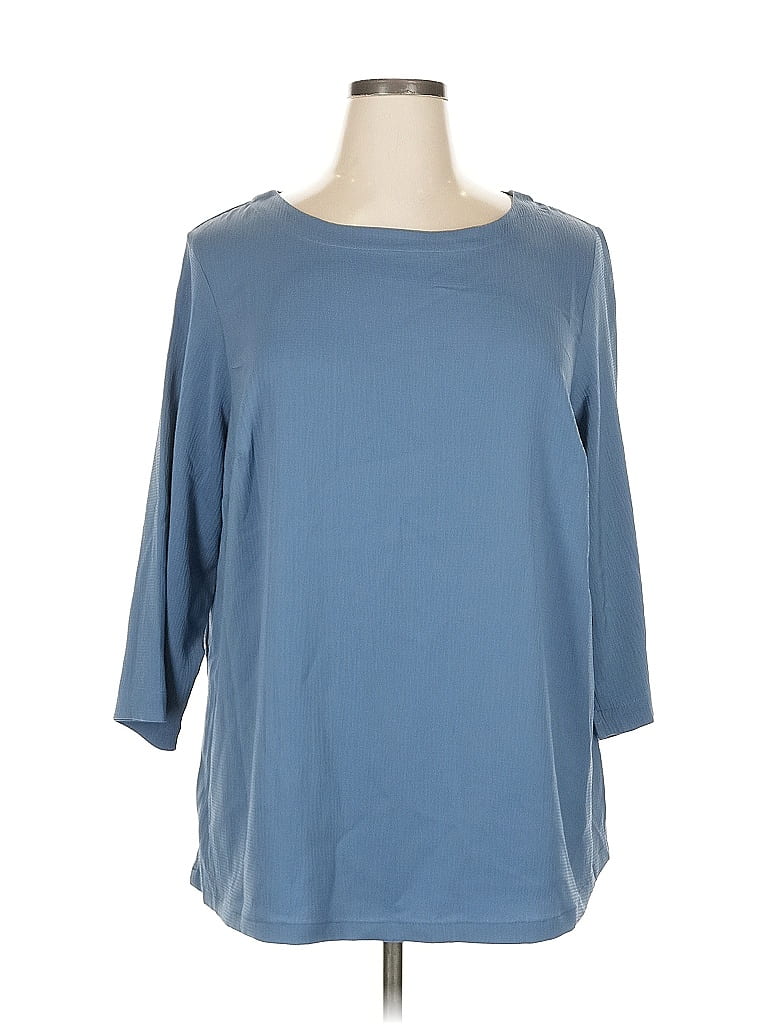 J.Jill Blue 3/4 Sleeve Top Size XL - 71% off | ThredUp
