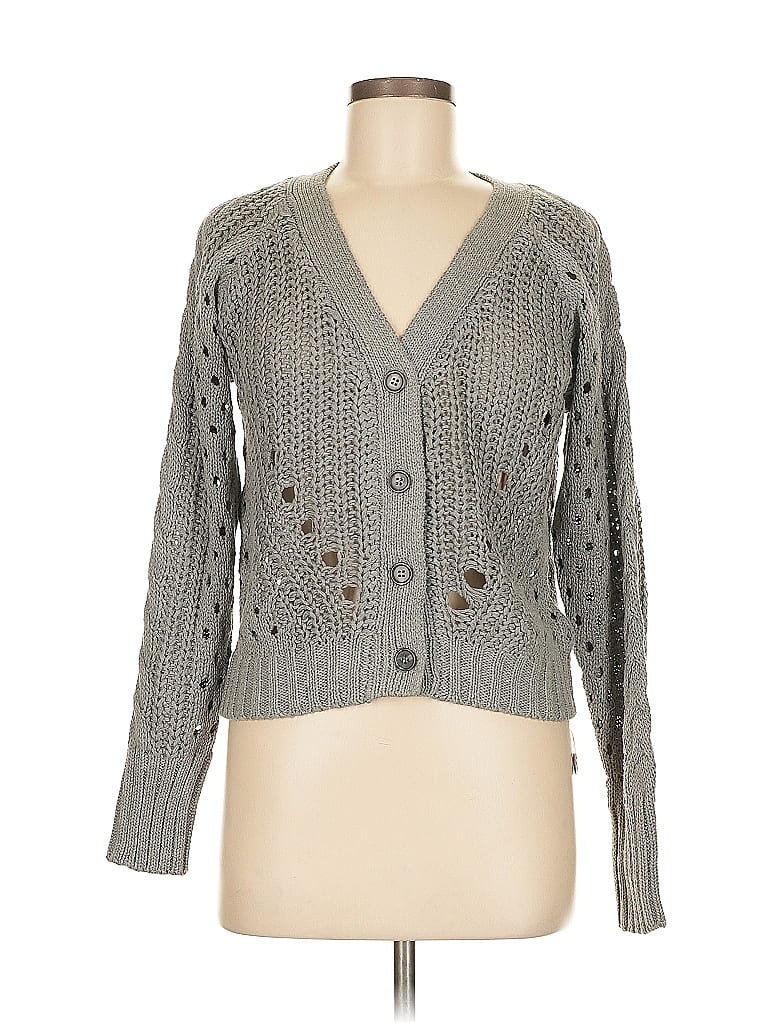 Hem & Thread 100% Cotton Gray Cardigan Size M - 71% off | ThredUp