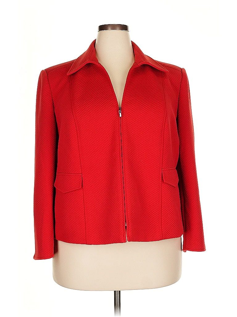 Talbots 100% Polyester Solid Orange Red Jacket Size 20 (petite) - 75% ...