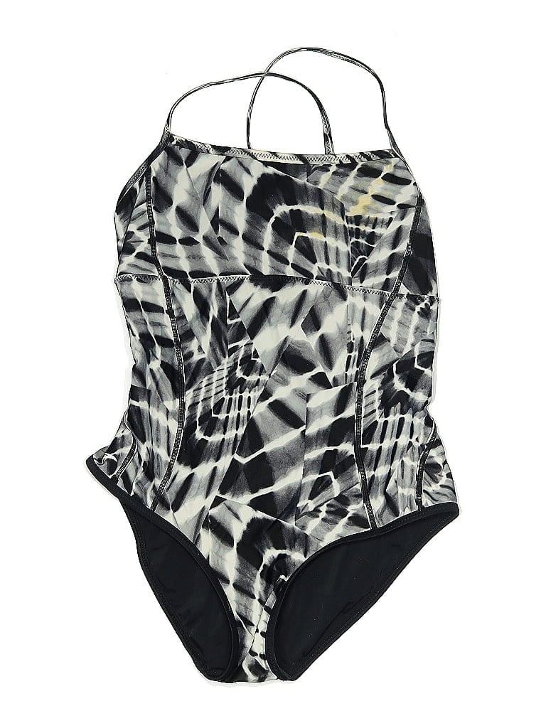 Speedo Graphic Black Gray One Piece Swimsuit Size XL - 36% off | ThredUp