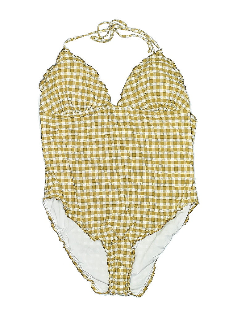 J.Crew Checkered-gingham Yellow One Piece Swimsuit Size 20 - 72% off ...