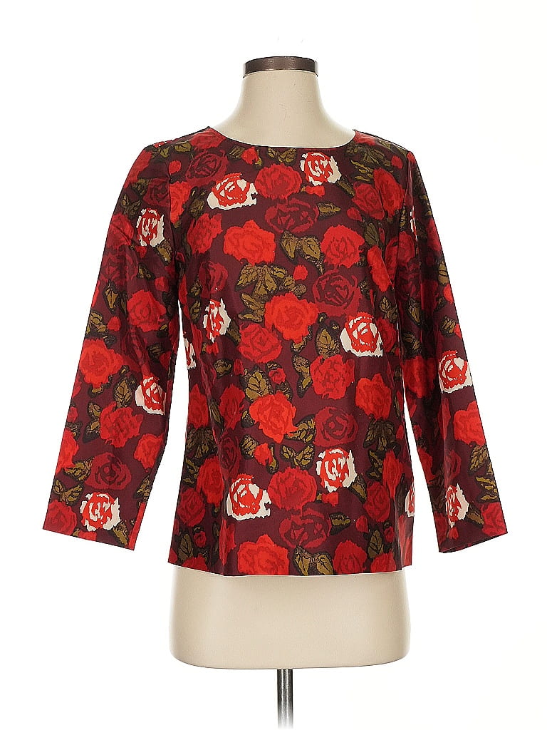 J.Crew Collection 100% Silk Red 3/4 Sleeve Top Size 4 - 81% off | ThredUp