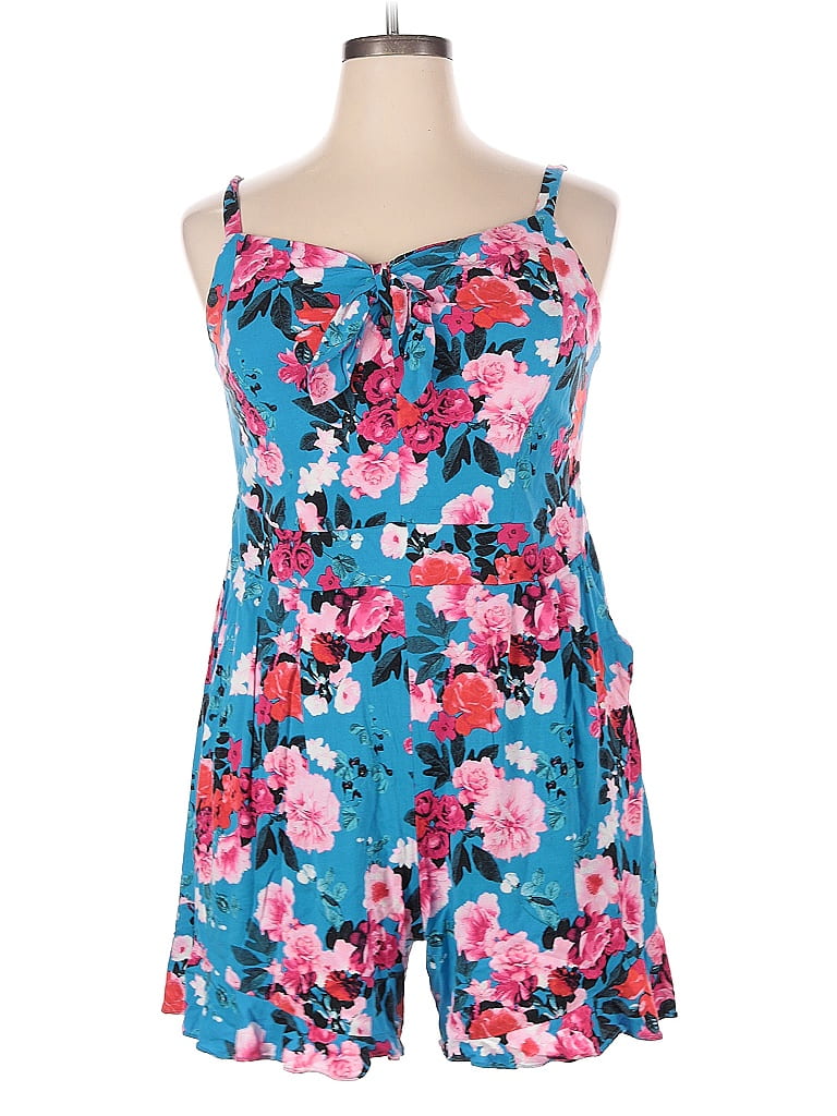 Torrid Floral Blue Romper Size 1X - 19% off | ThredUp