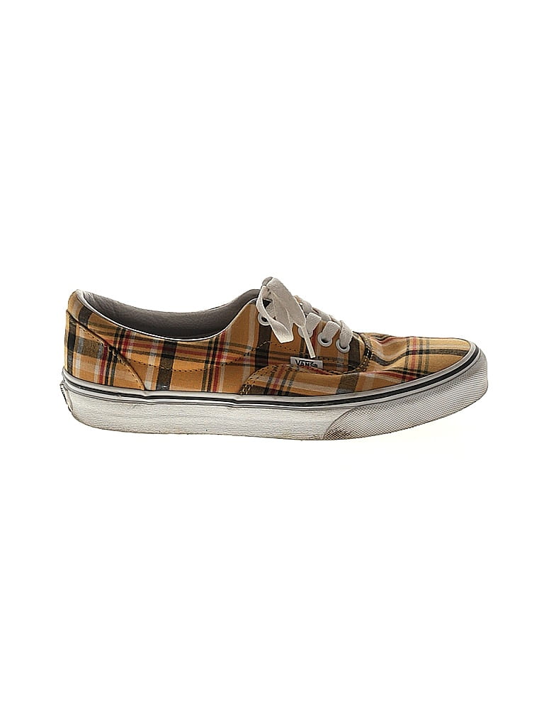 Vans Plaid Brown Yellow Sneakers Size 9 - 48% off | ThredUp