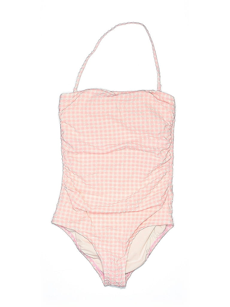 J.Crew Checkered-gingham Pink One Piece Swimsuit Size 4 - 73% off | ThredUp