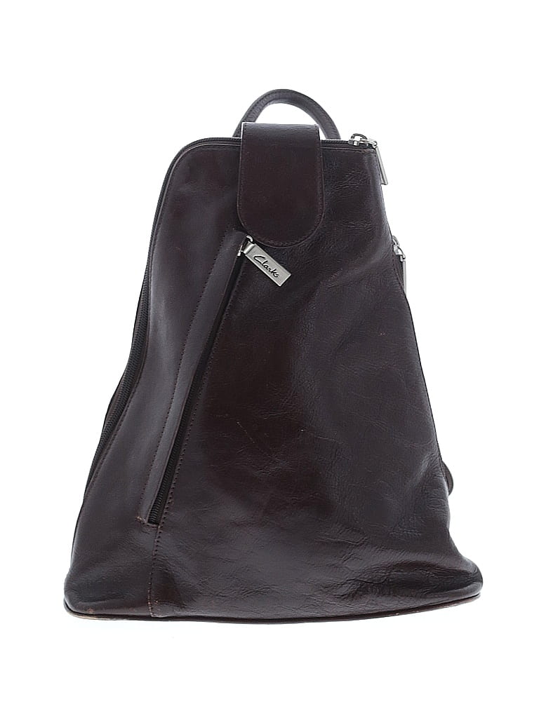 Clarks Black Burgundy Leather Backpack One size - 67% off | ThredUp