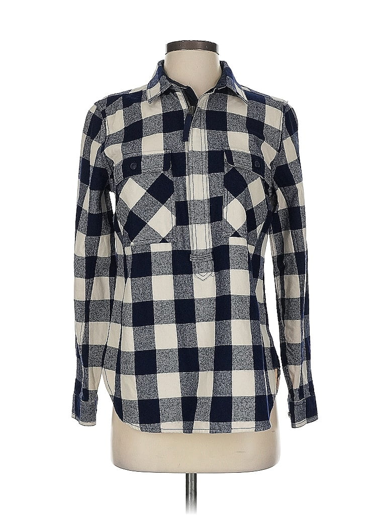 J.Crew Checkered-gingham Blue Long Sleeve Button-Down Shirt Size XS - 73% off | ThredUp