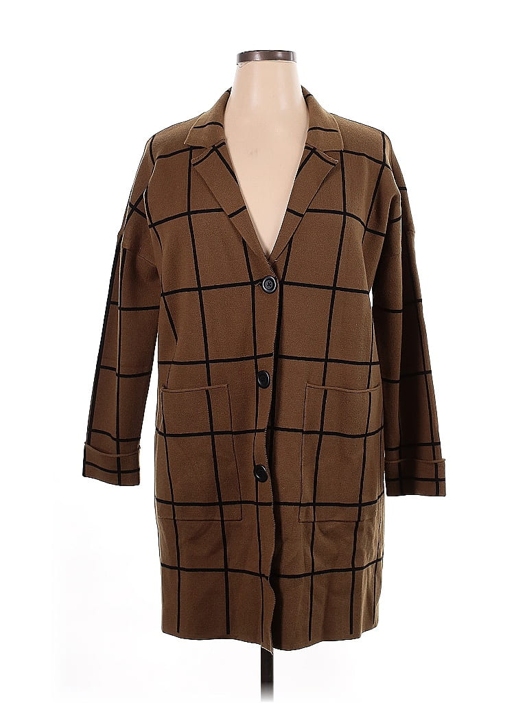 Nine West Plaid Brown Coat Size XL - 67% off | ThredUp