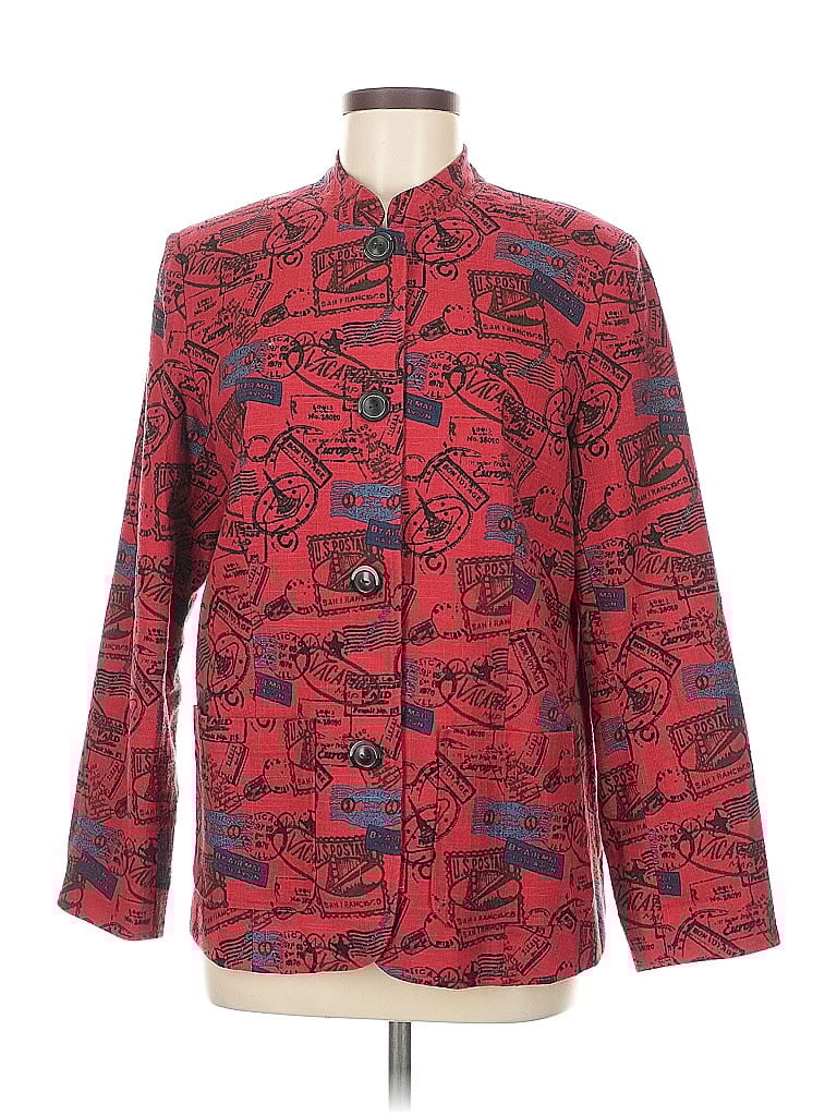 Norm Thompson Print Red Jacket Size M - 75% off | ThredUp