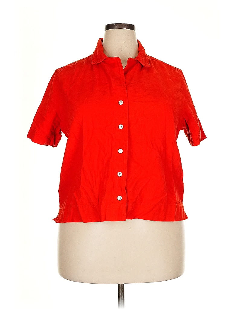 Free Assembly Red Short Sleeve Blouse Size XXL - 54% off | ThredUp