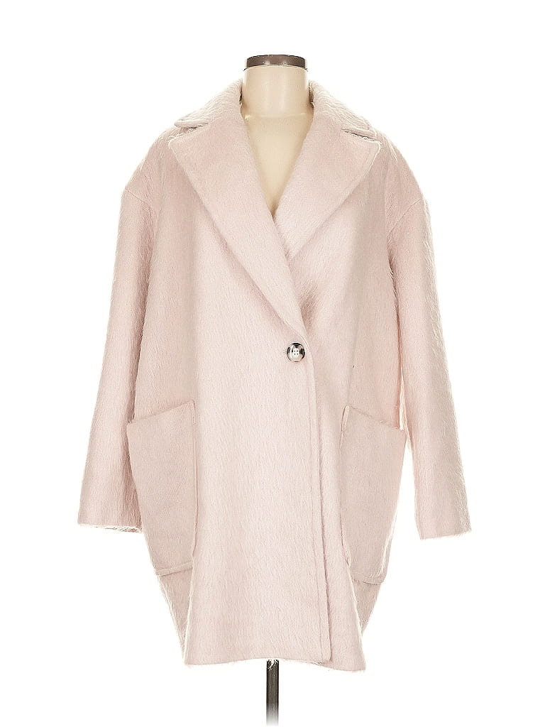 Topshop 100% Polyester Pink Coat Size 8 - 65% off | ThredUp