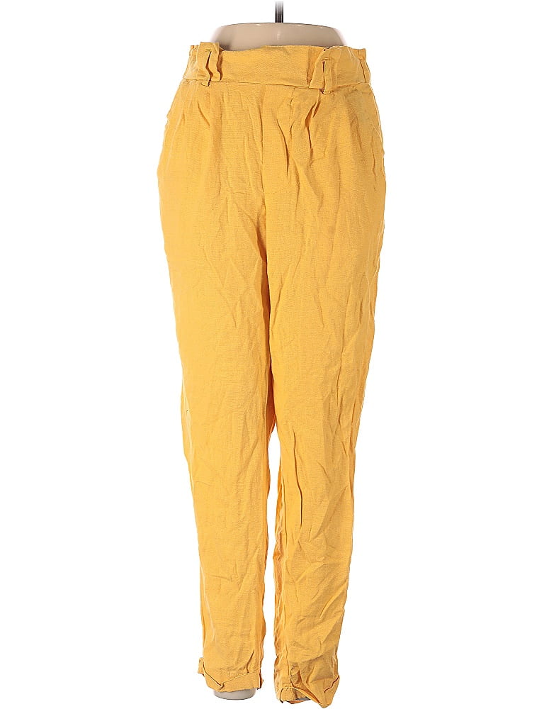 Love Tree Solid Yellow Linen Pants Size S - 56% off | ThredUp
