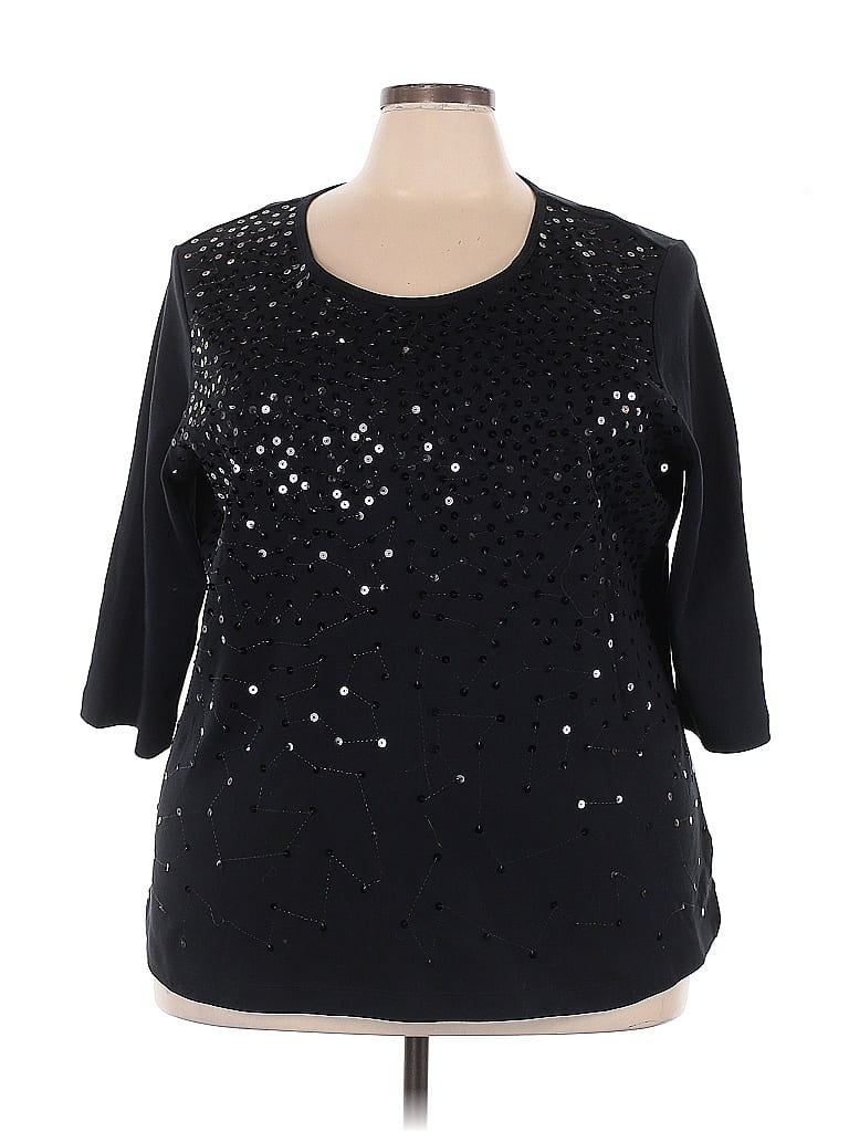 Quacker Factory 100% Cotton Black 3/4 Sleeve Top Size 3X - 53% off ...