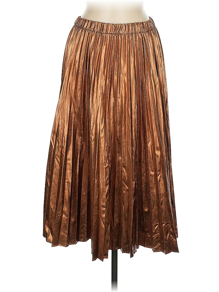 Sparkle & Fade 100% Polyester Metallic Gold Formal Skirt Size M - 47% ...