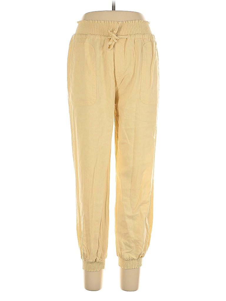 Love Tree Solid Gold Linen Pants Size L - 39% off | ThredUp