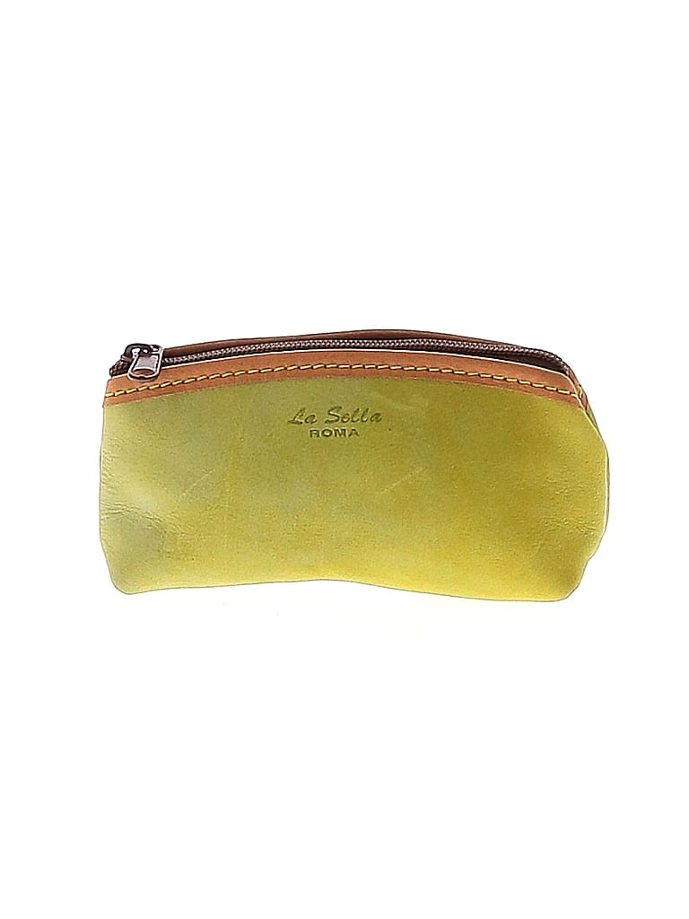 La Sella Roma 100% Leather Yellow Green Leather Coin Purse One size ...
