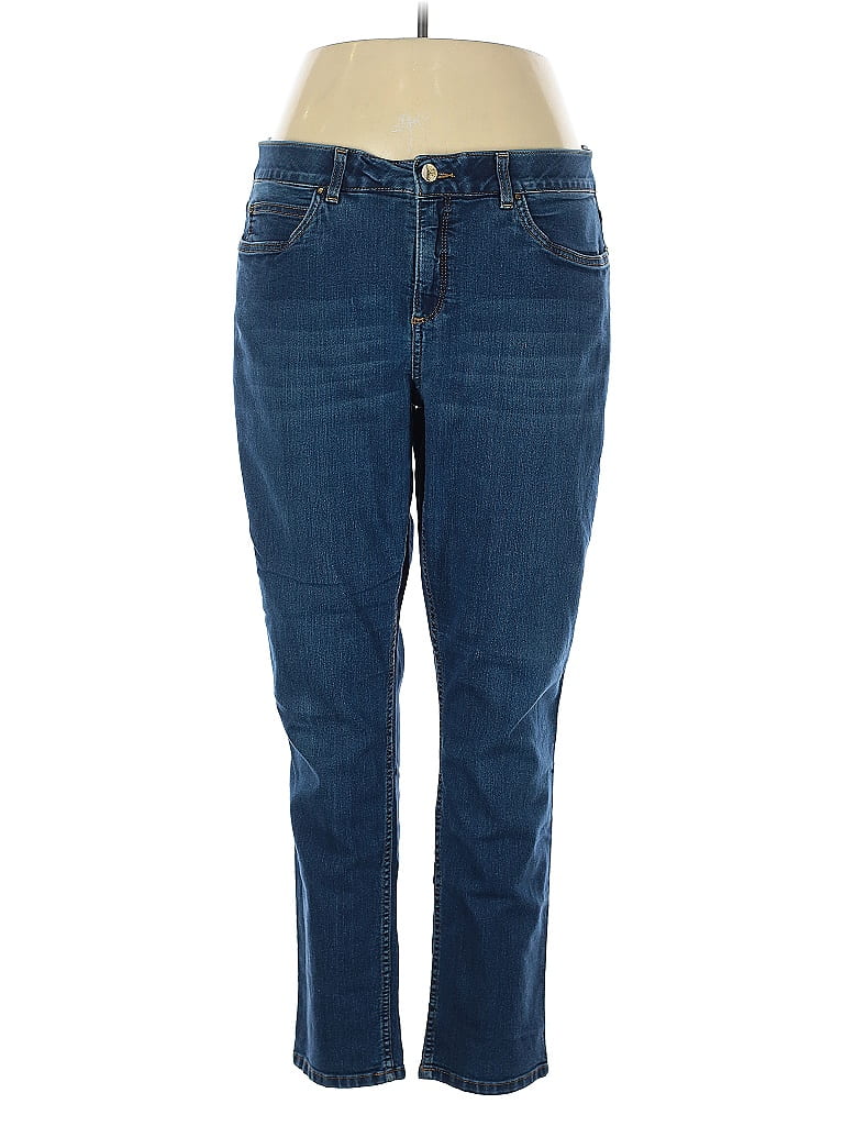 Rafaella Solid Blue Jeans Size 18 - 68% off | ThredUp