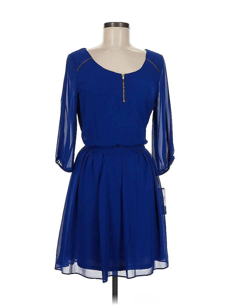 BCX 100% Polyester Solid Blue Casual Dress Size M - 66% off | ThredUp