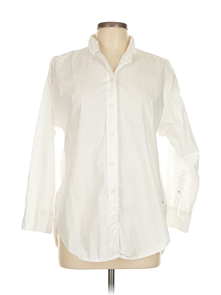 J.Crew 100% Cotton Ivory Long Sleeve Button-Down Shirt Size 10 (tall) - 71% off | ThredUp