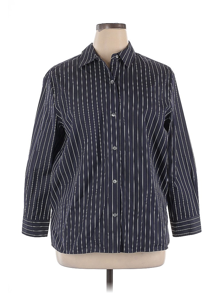 Theory Stripes Blue Long Sleeve Button-Down Shirt Size XL - 82% off | ThredUp