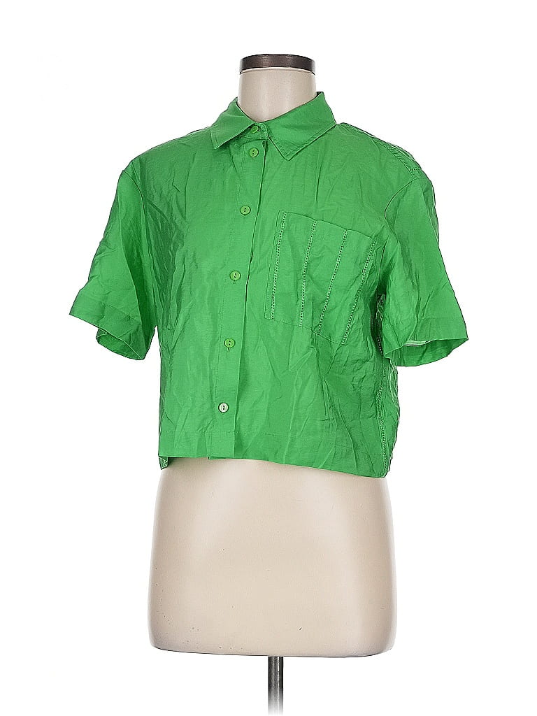 Jason Wu Green Short Sleeve Button-Down Shirt Size M - 77% off | ThredUp