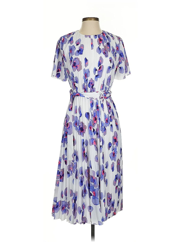 BOSS by HUGO BOSS 100% Polyester Print Blue Cocktail Dress Size 4 - 78% ...
