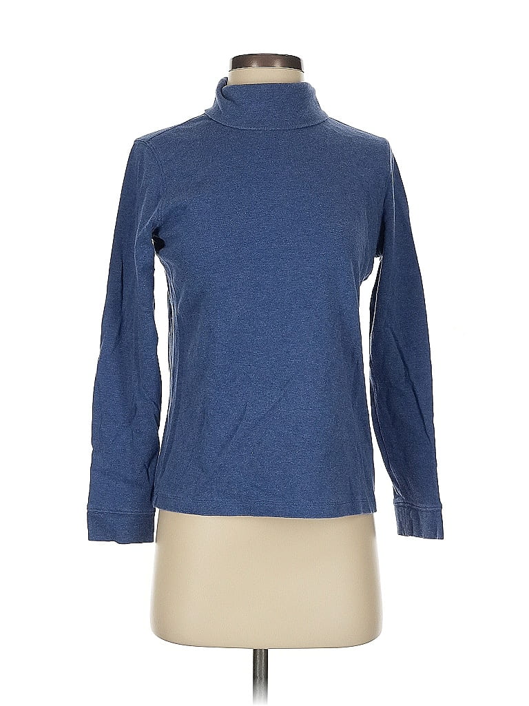 L.L.Bean 100% Cotton Blue Long Sleeve Turtleneck Size S - 54% off | ThredUp