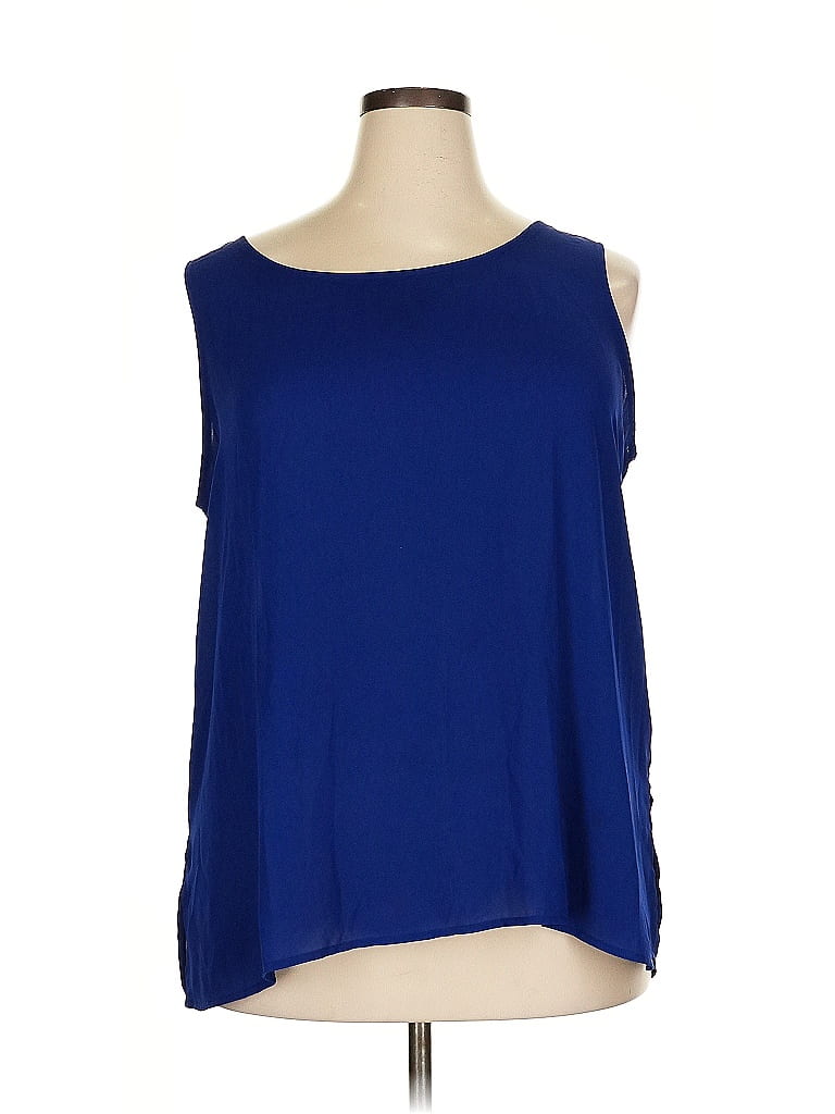 The Pioneer Woman 100% Polyester Blue Sleeveless T-Shirt Size 3X - 56% ...