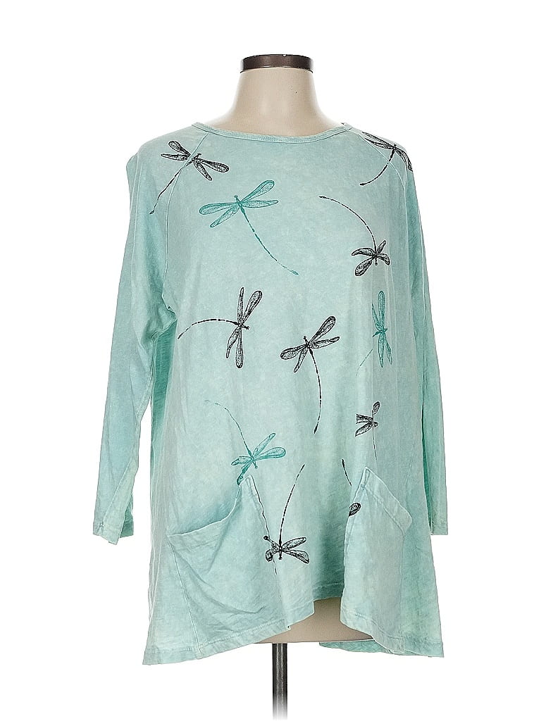 Jess & Jane 100% Cotton Teal 3/4 Sleeve T-Shirt Size M - 62% off | ThredUp