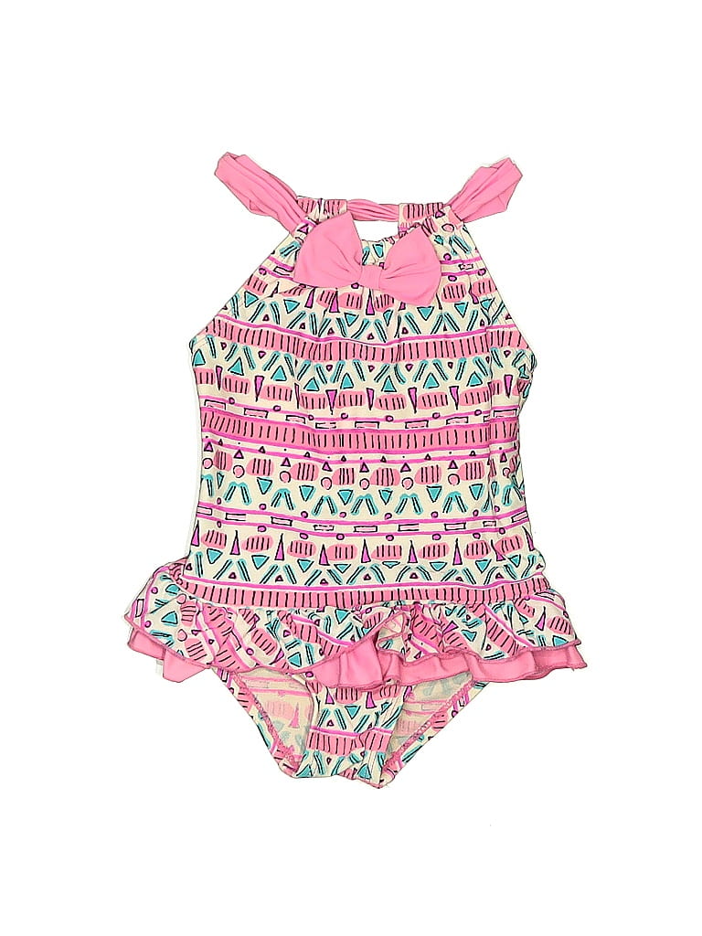 Floatimini 100% Polyester Print Pink One Piece Swimsuit Size 2T - 65% ...