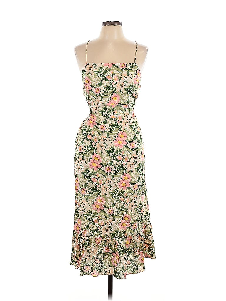 Sage the Label Floral Tan Cocktail Dress Size L - 67% off | ThredUp