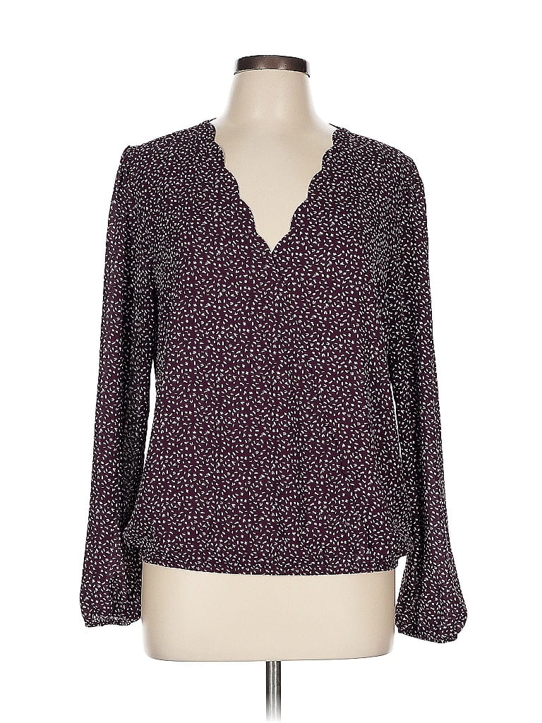 Nine Britton 100% Polyester Purple Long Sleeve Blouse Size L - 69% off ...