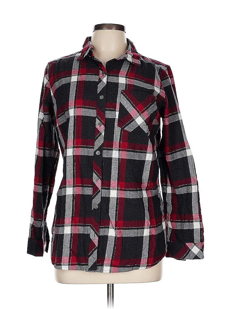 Sonoma Goods for Life Plaid Burgundy Long Sleeve Button-Down Shirt Size L - 55% off | ThredUp