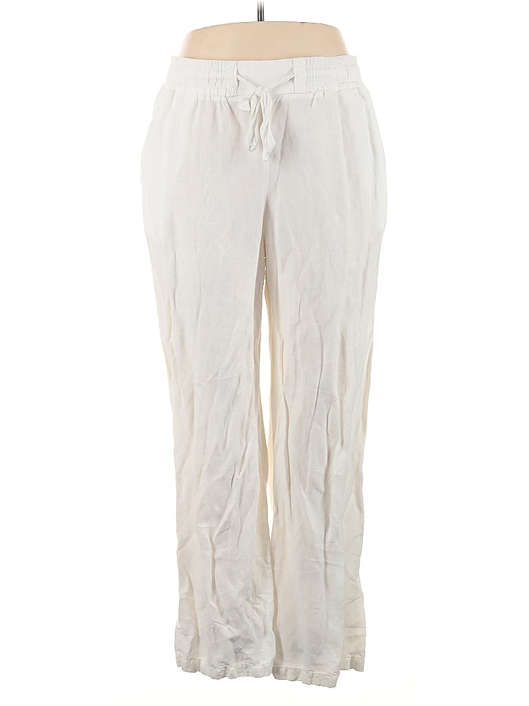 A New Day Ivory Linen Pants Size XL - 35% off | ThredUp