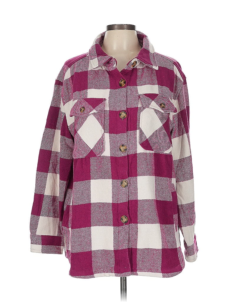 Assorted Brands Plaid Purple Jacket Size L - 54% off | ThredUp