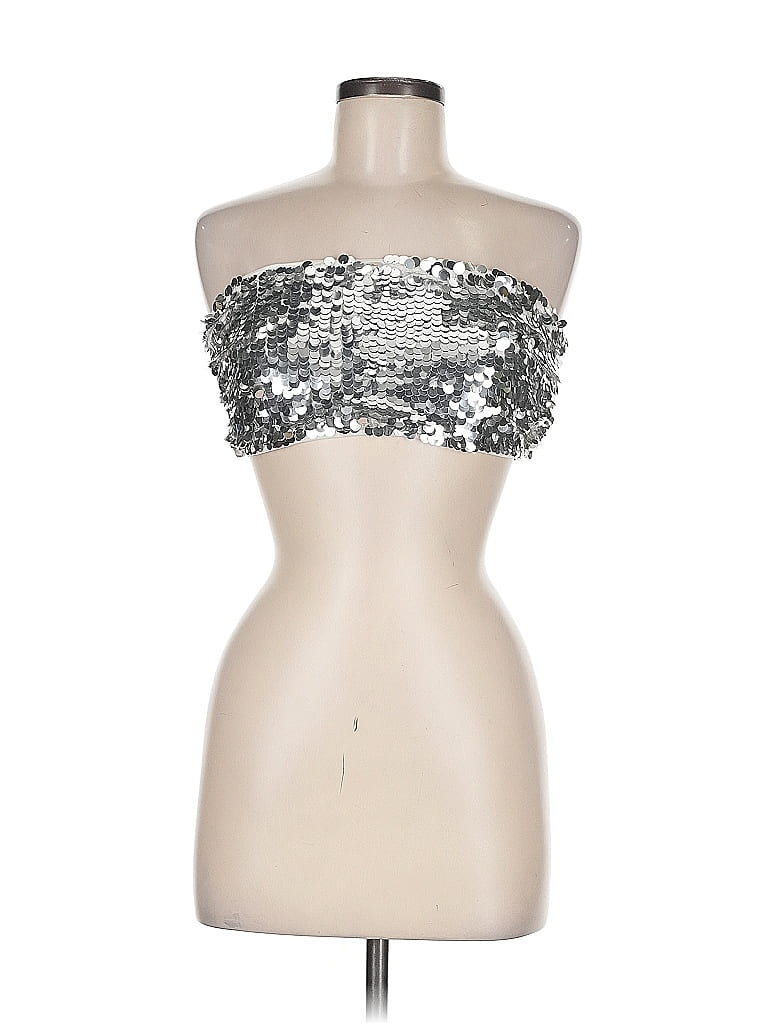 Bardot Silver Tube Top Size M - 72% off | ThredUp