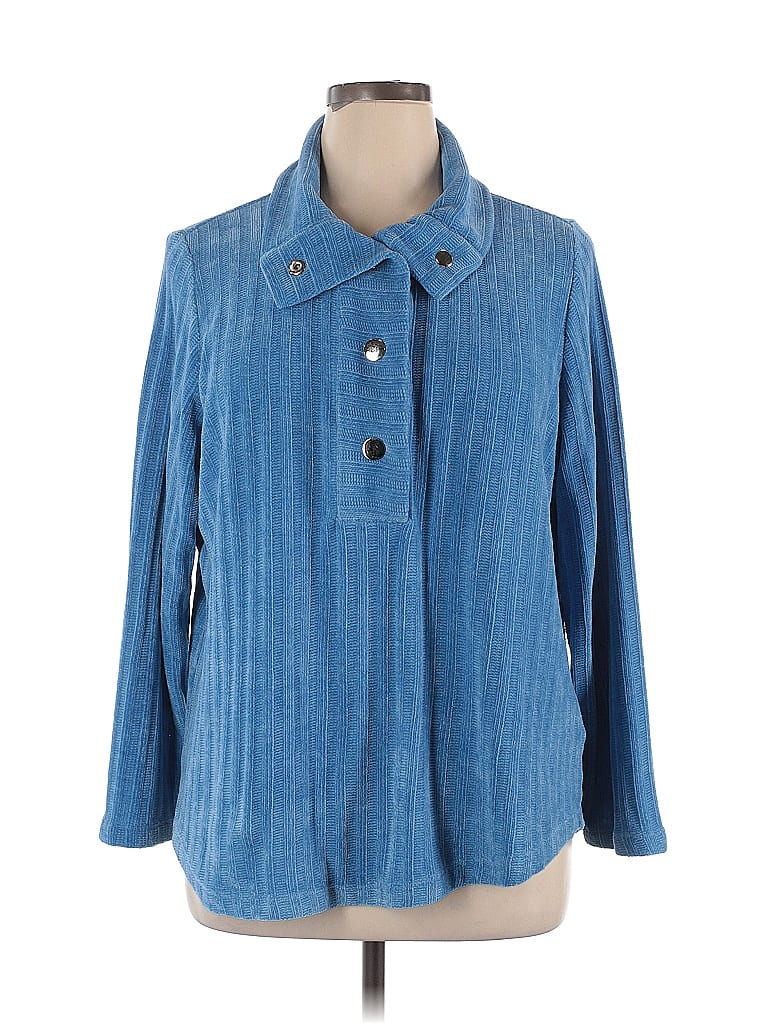 Ruby Rd. 100% Polyester Blue Cardigan Size 1X - 66% off | ThredUp